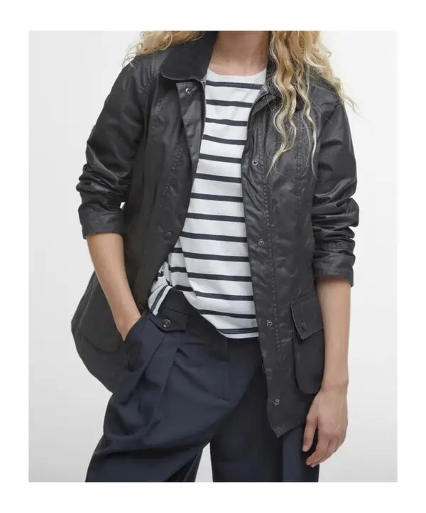 Barbour Beadnell Waxed Jacket - Black
