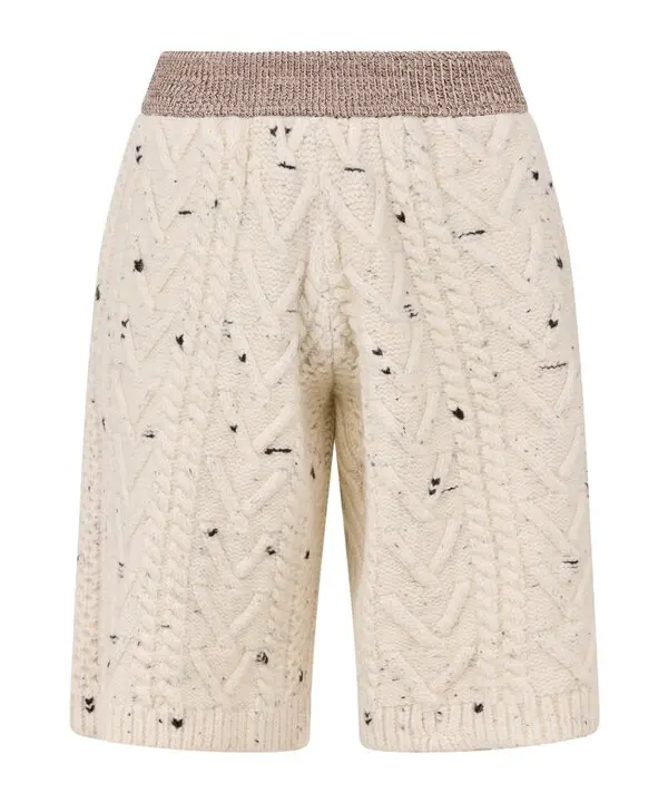 Bottega Veneta Cream Textured Knit Shorts