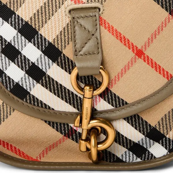 Burberry Plaid Saddle Bag - Sand-colored