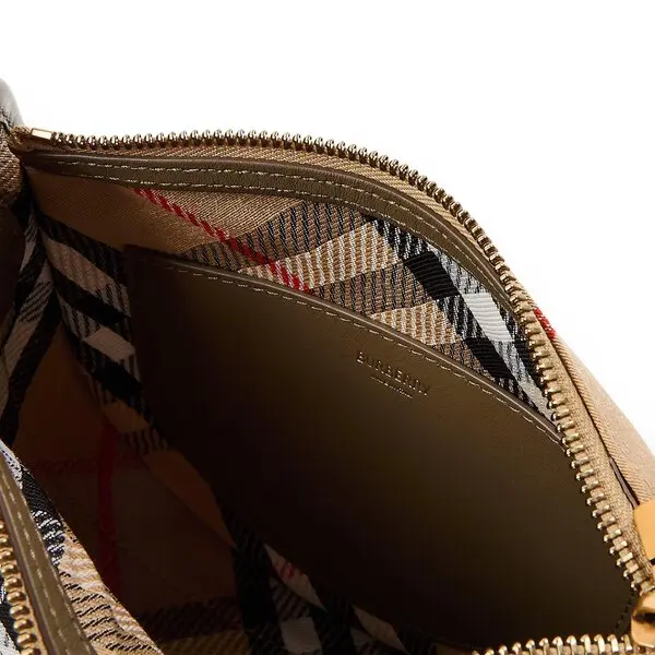 Burberry Plaid Saddle Bag - Sand-colored