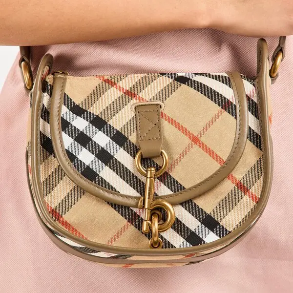 Burberry Plaid Saddle Bag - Sandy