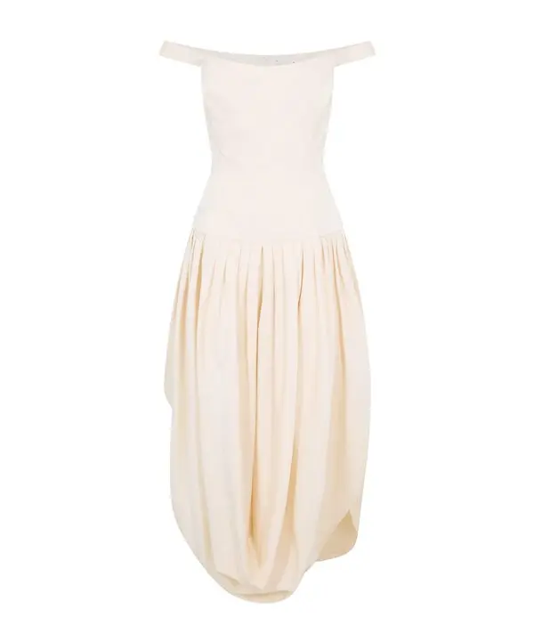 Magda Butrym Off-the-shoulder Maxi Dress With Pleated Skirt