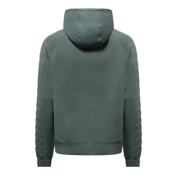 Hugo Boss Boss Kn Mirror Zip-up Hoodie With Textured Jacquard Sleeves