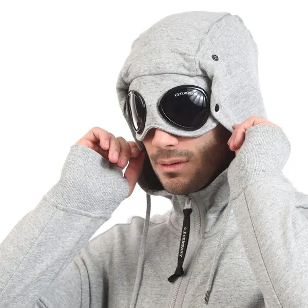 C.P. COMPANY Diagonal Raised Fleece Lens Zip Hoodie