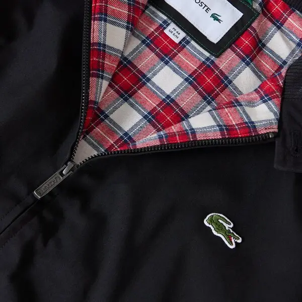 Lacoste Water-repellent Twill Jacket With Embroidered Crocodile