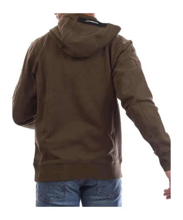 C.P. COMPANY Diagonal Raised Fleece Lens Hoodie