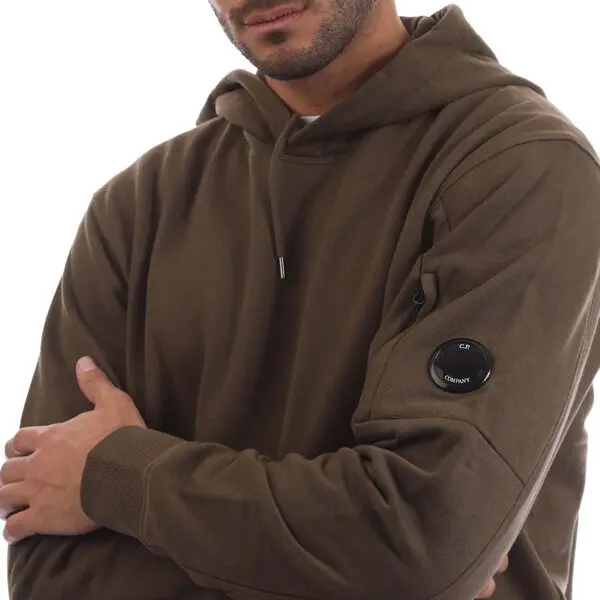 C.P. COMPANY Diagonal Raised Fleece Lens Hoodie