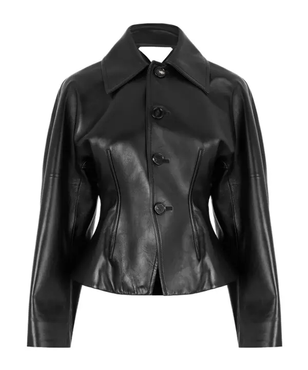 Bottega Veneta Puff Sleeve Leather Jacket