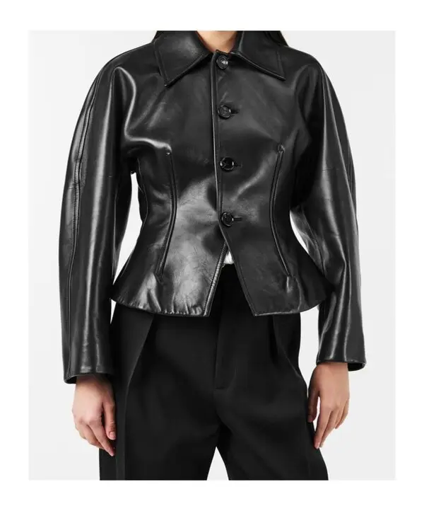 Bottega Veneta Puff Sleeve Leather Jacket