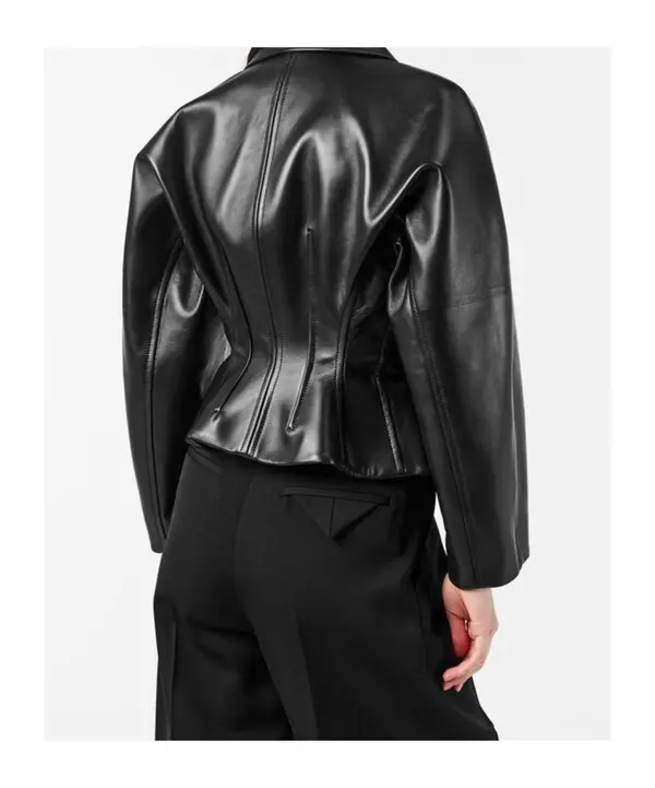 Bottega Veneta Puff Sleeve Leather Jacket