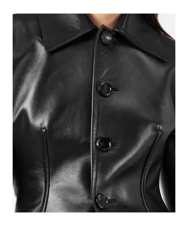 Bottega Veneta Puff Sleeve Leather Jacket