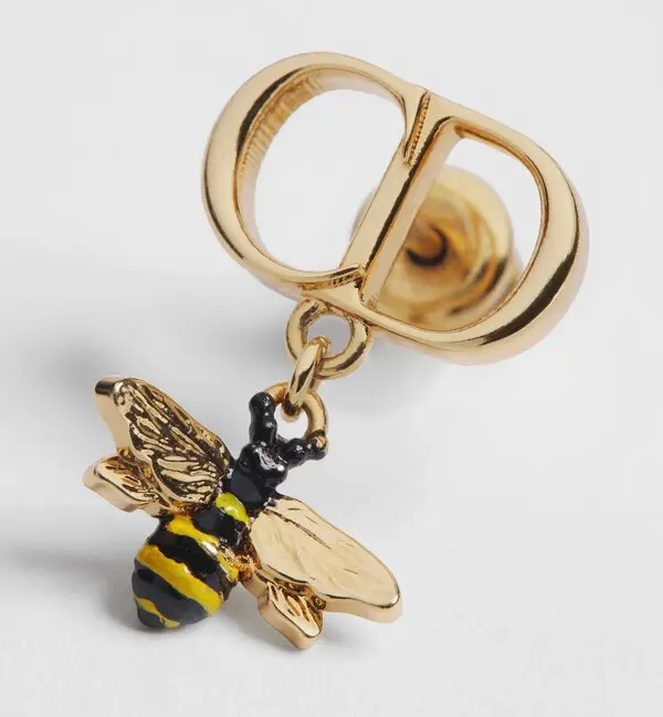 Dior Cd Garden Earrings With Bee And Pearl
