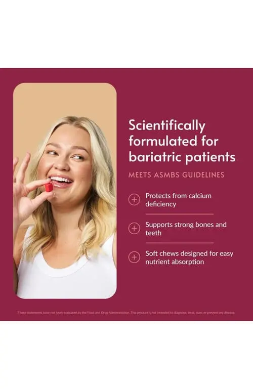 BARIATRIC ADVANTAGE Calcium Citrate Chewy Bites Highly Absorbable Vitamin D3 Supplement 90 Count