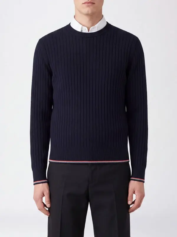 Thom Browne Wool-blend 4-bar Jumper - Navy