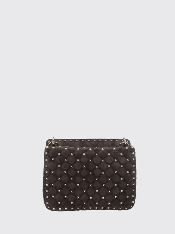 Valentino Garavani Rockstud Leather Handbag With Studs And Chain Strap - Brown