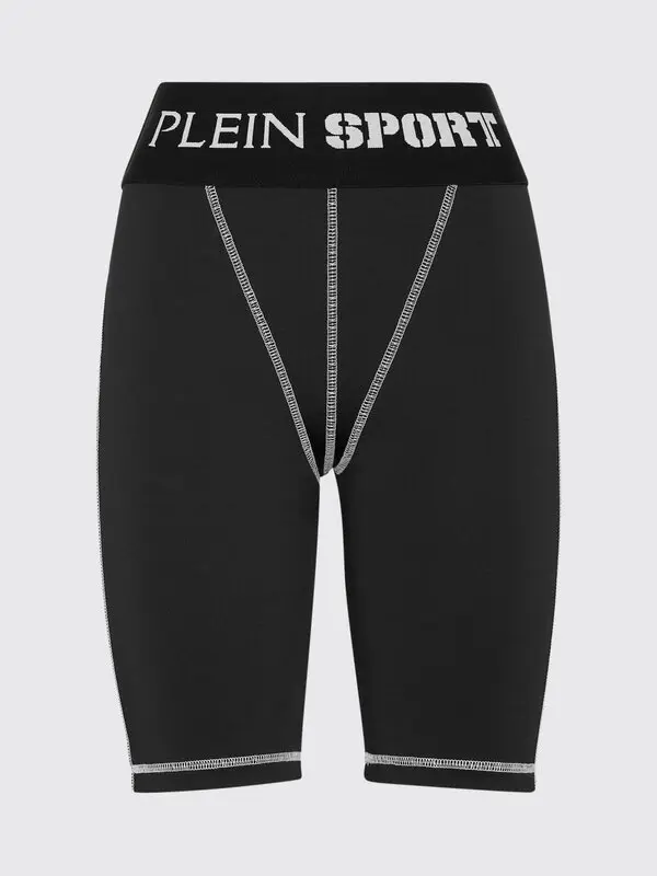PLEIN SPORT High-waisted Logo Trimmed Biker Shorts