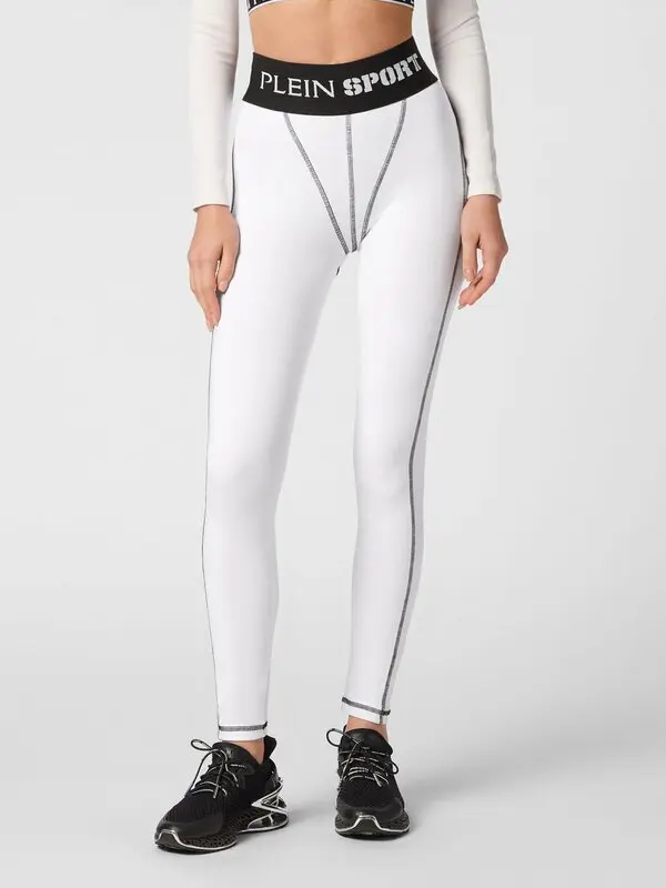 PLEIN SPORT Leggings With Contrast Stitching - White