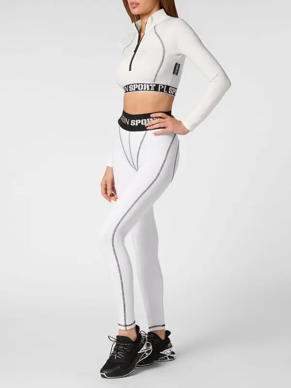 PLEIN SPORT Leggings With Contrast Stitching - White
