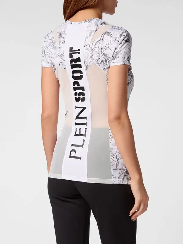 PLEIN SPORT Tiger Print T-shirt - White