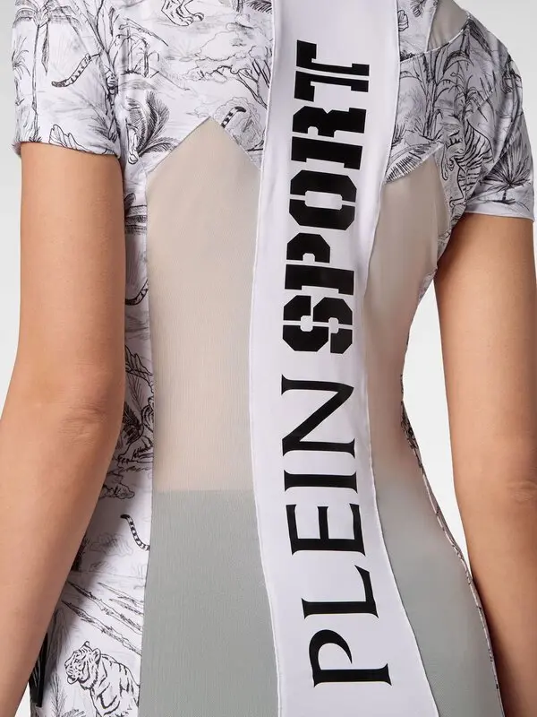 PLEIN SPORT Tiger Print T-shirt - White
