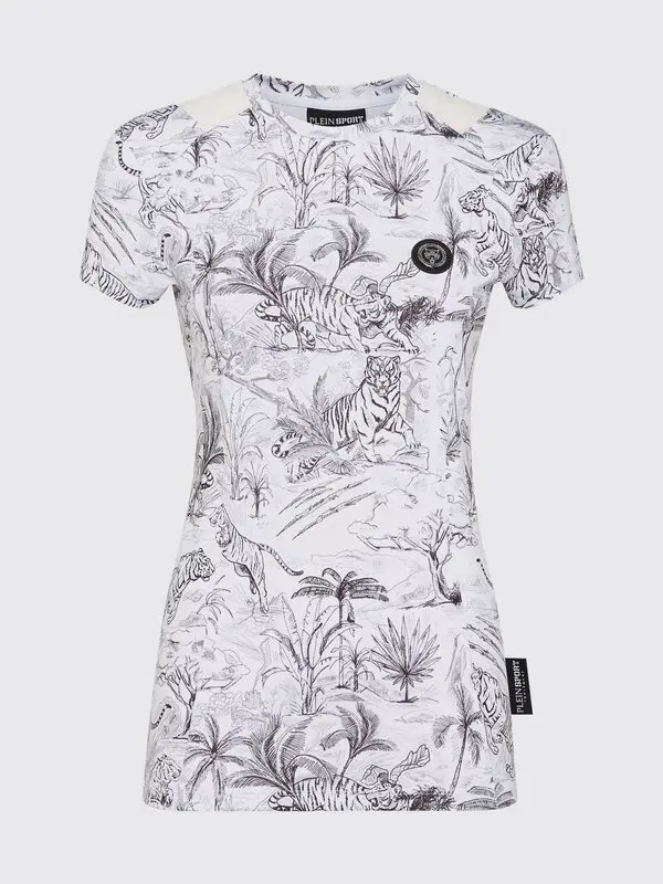 PLEIN SPORT Tiger Print T-shirt - White