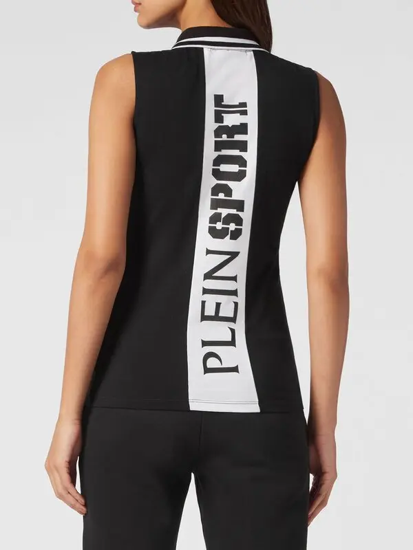 PLEIN SPORT Sleeveless Polo Shirt - Black