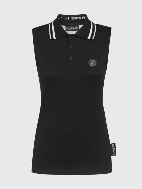 PLEIN SPORT Sleeveless Polo Shirt - Black