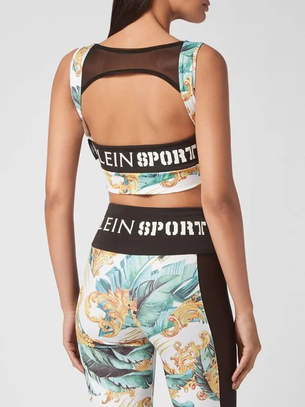 PLEIN SPORT Cropped Graphic Sports Top