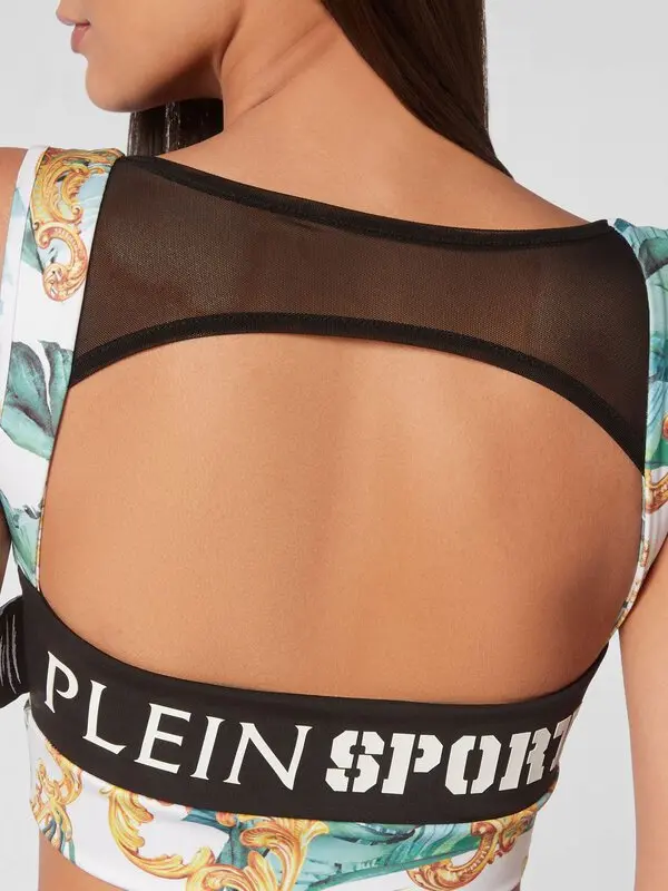 PLEIN SPORT Cropped Graphic Sports Top