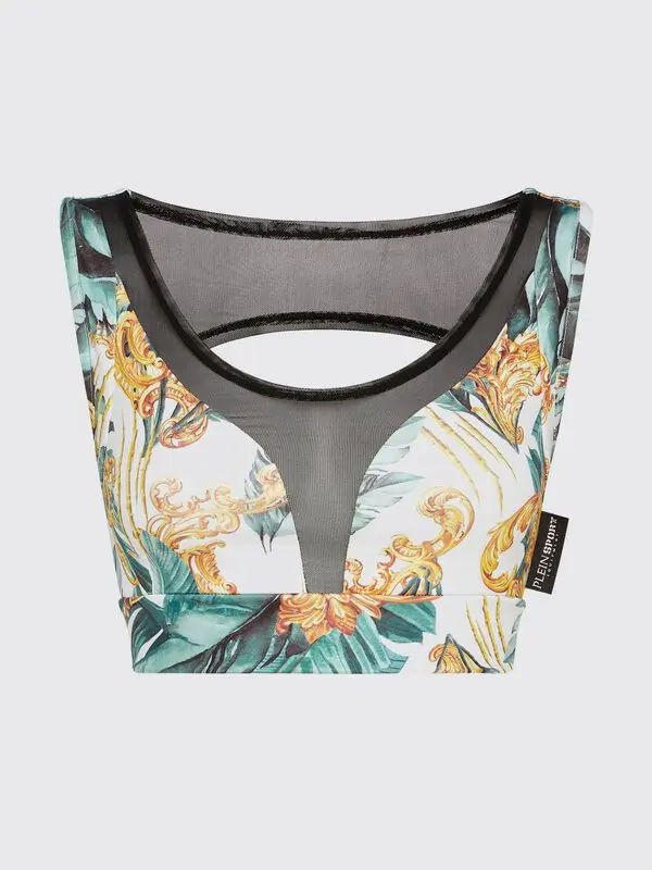 PLEIN SPORT Cropped Graphic Sports Top