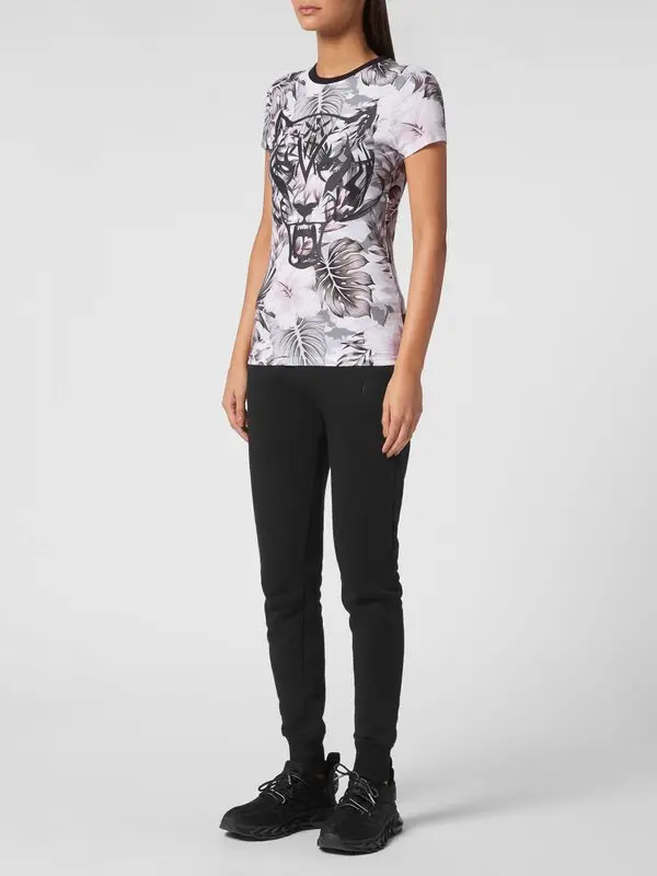 PLEIN SPORT Tiger And Floral Print T-shirt