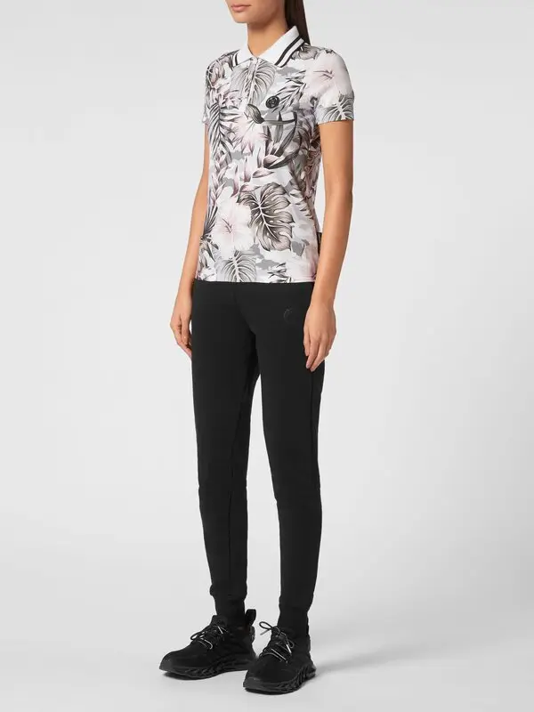 PLEIN SPORT Tropical Print Polo Shirt