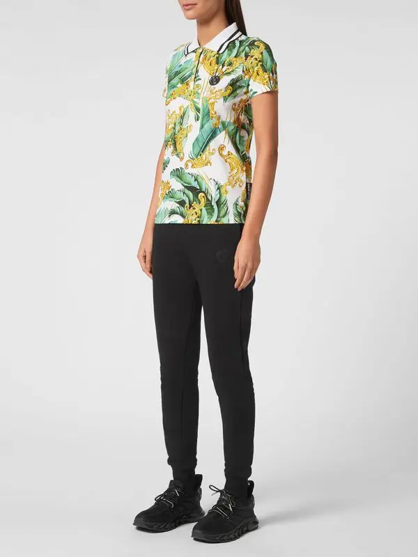 PLEIN SPORT Tropical Print Polo Shirt