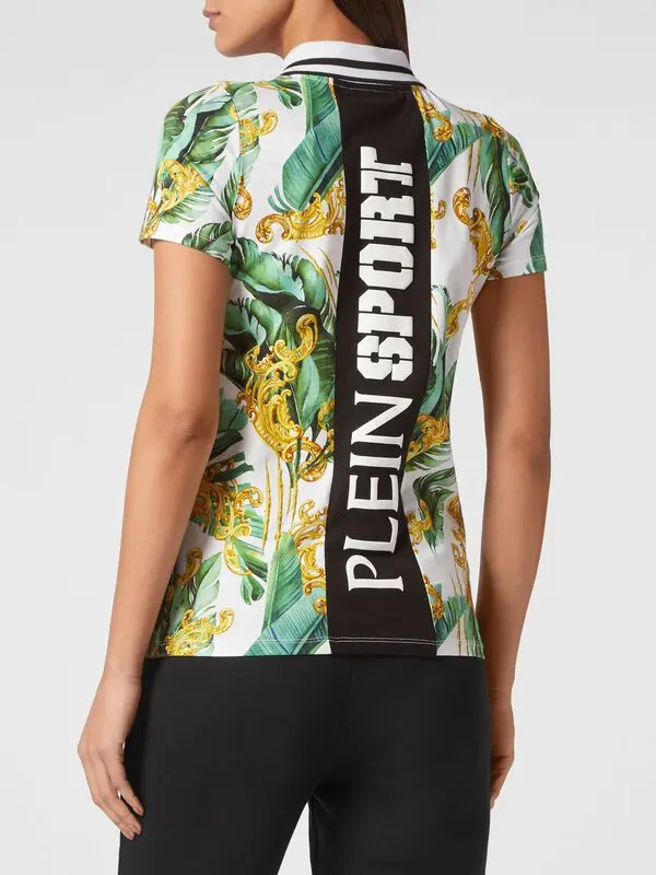 PLEIN SPORT Tropical Print Polo Shirt