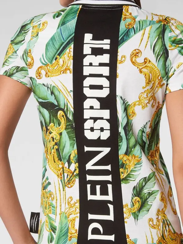 PLEIN SPORT Tropical Print Polo Shirt