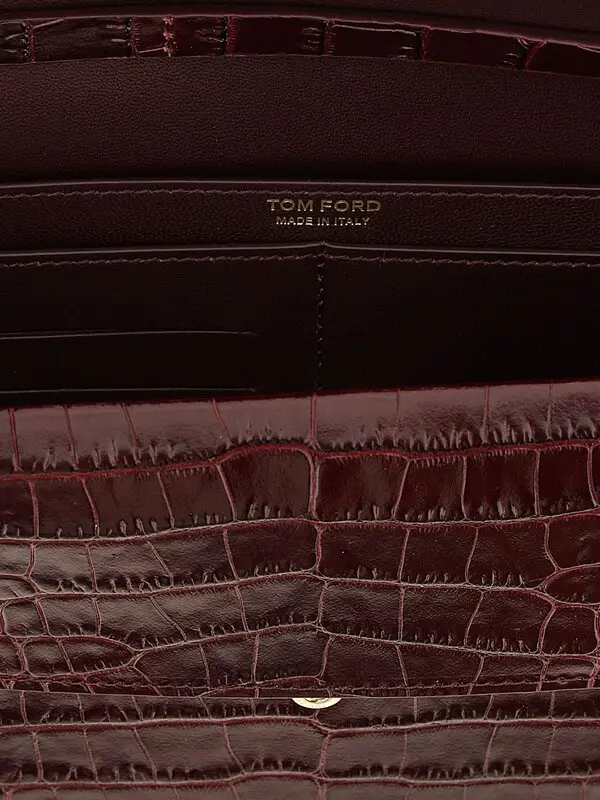 TOM FORD Croc Effect Handbag - Red