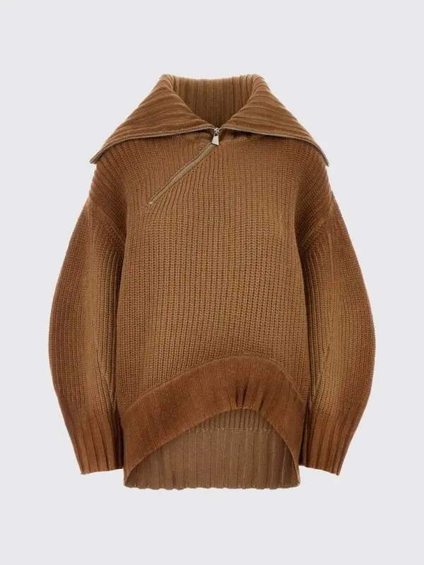 Attico Quarter Zip Ribbed Sweater