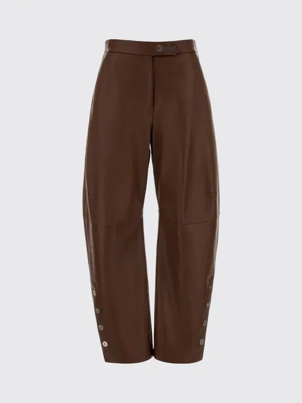 Sportmax Tailored Leather Trousers With Button Detailing