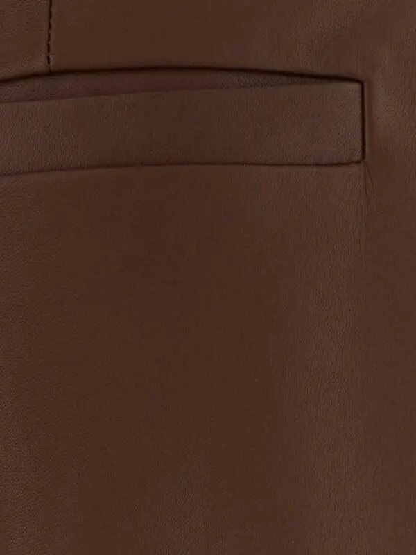 Sportmax Tailored Leather Trousers With Button Detailing