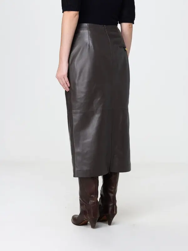 Alberta Ferretti Leather Midi Skirt