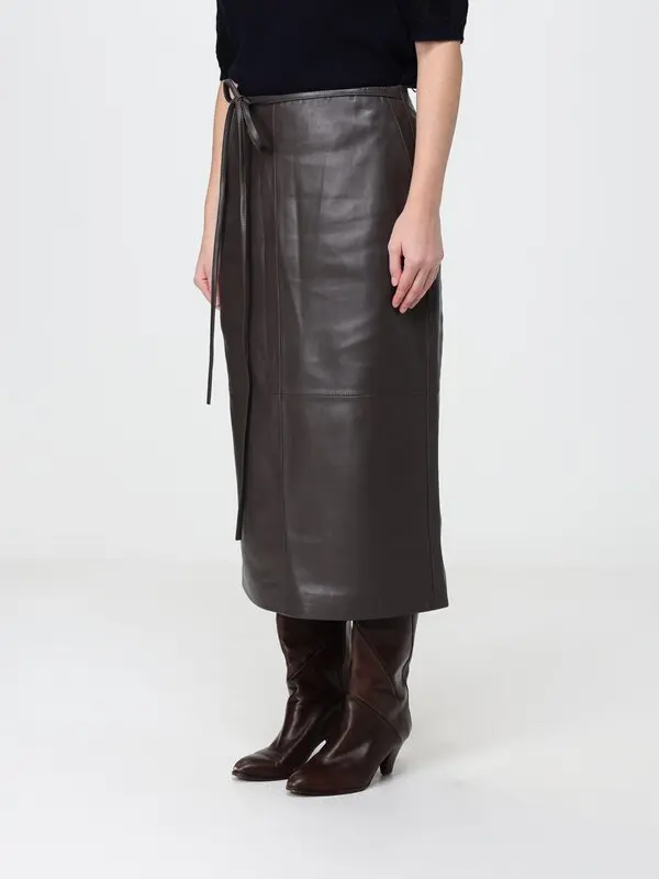 Alberta Ferretti Leather Midi Skirt