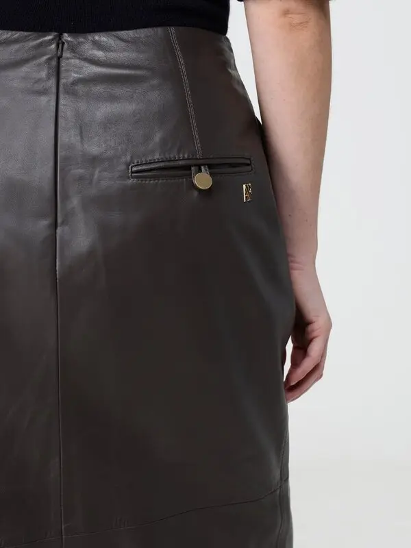 Alberta Ferretti Leather Midi Skirt