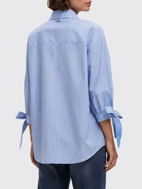 TWINSET Striped Button-up Shirt With Tie Detail