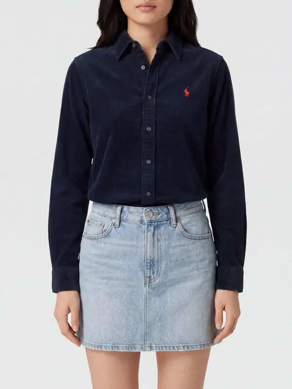 Polo Ralph Lauren Slim Fit Velvet Shirt - Navy