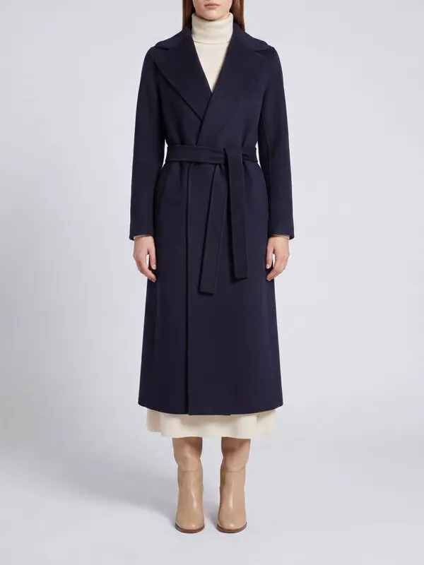 Max Mara Belted Coat - Navy