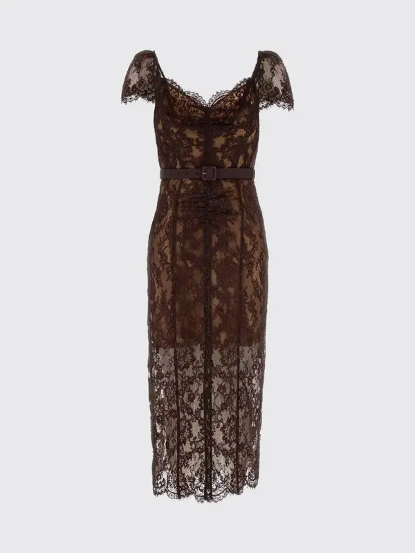 SELF-PORTRAIT Lace Belted Dress