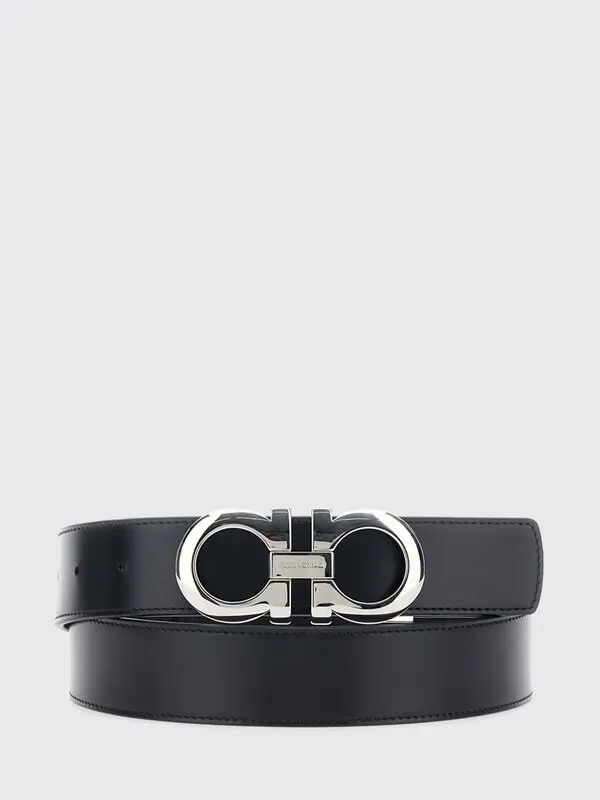 FERRAGAMO Gancini Leather Belt - Black