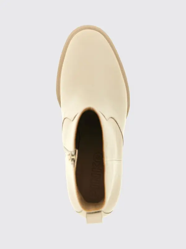 Pinko Leather Platform Ankle Boots - White
