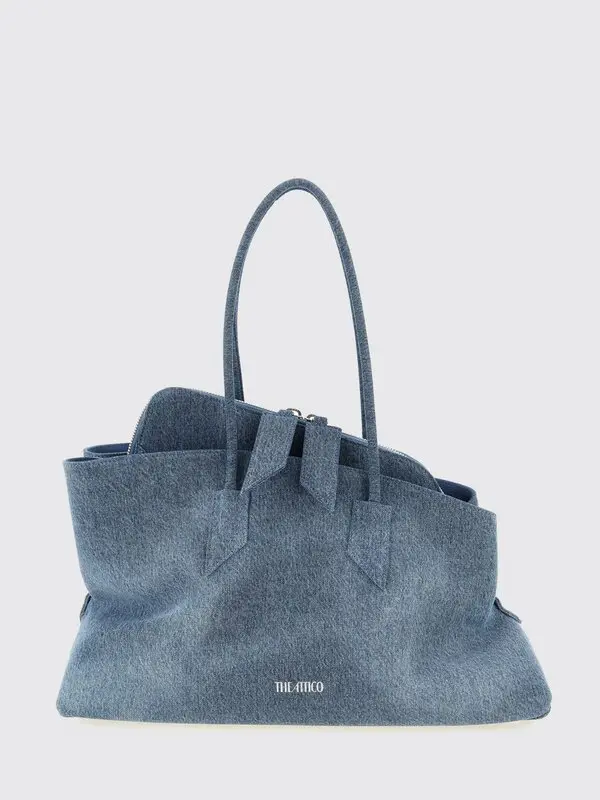 Attico La Passeggiata Asymmetrical Cotton Shoulder Bag - Denim