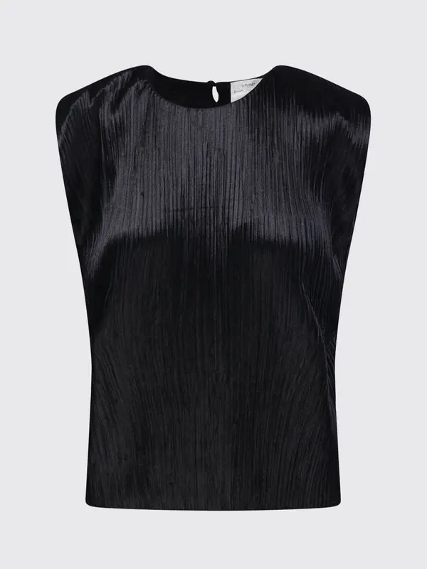 FORTE_FORTE Sleeveless Pleated Top - Black